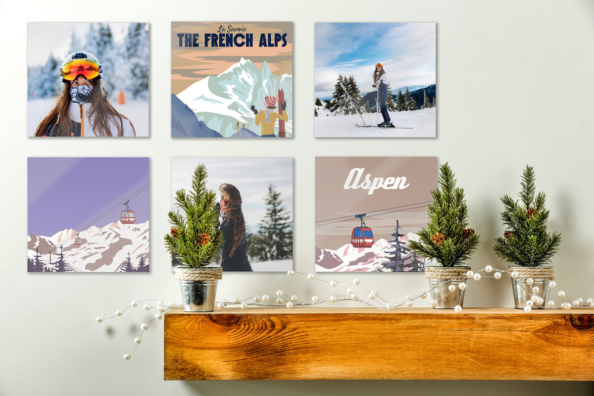 No Nails Needed 6 Picture Tile Frames - Restickable Photo Memories for ...