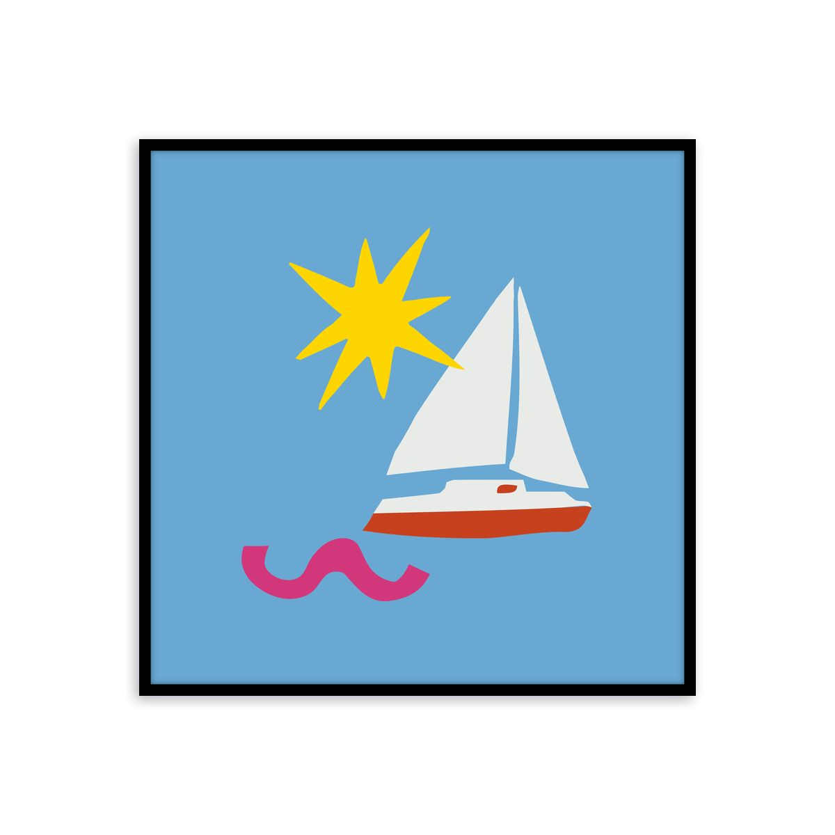 The Jonathan Adler Collection "Playa Sail Boat" on TilePix Wood