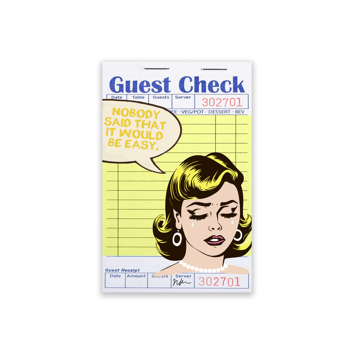 NikkiRaye Collection "COMMON SENSE" Guest Check on Poster – TilePix