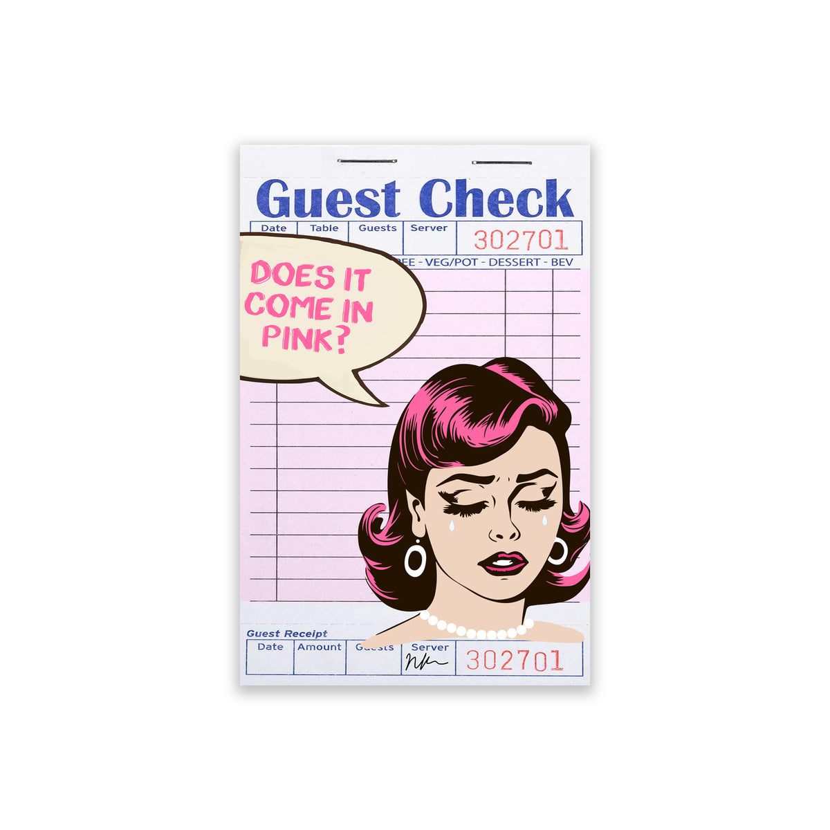 NikkiRaye Collection "PINK?" Guest Check on Poster – TilePix