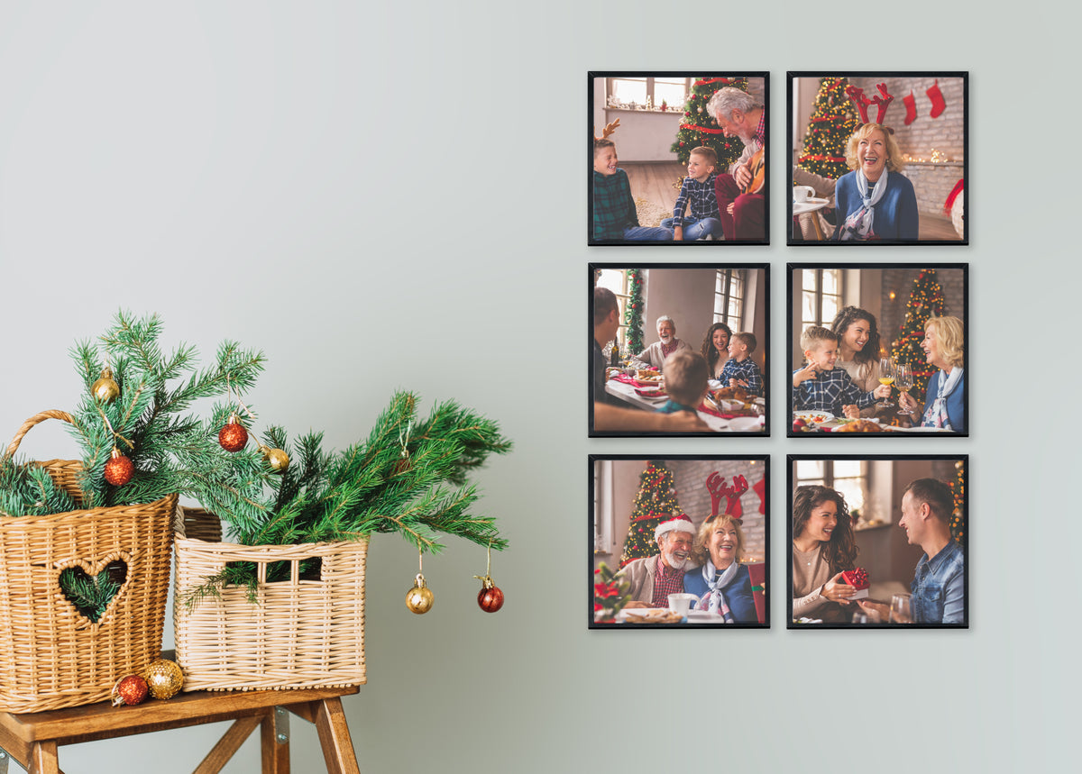 Photo Gift Ideas, Photo Wall, 6 TilePix Magnetic Photo frames, No Nail